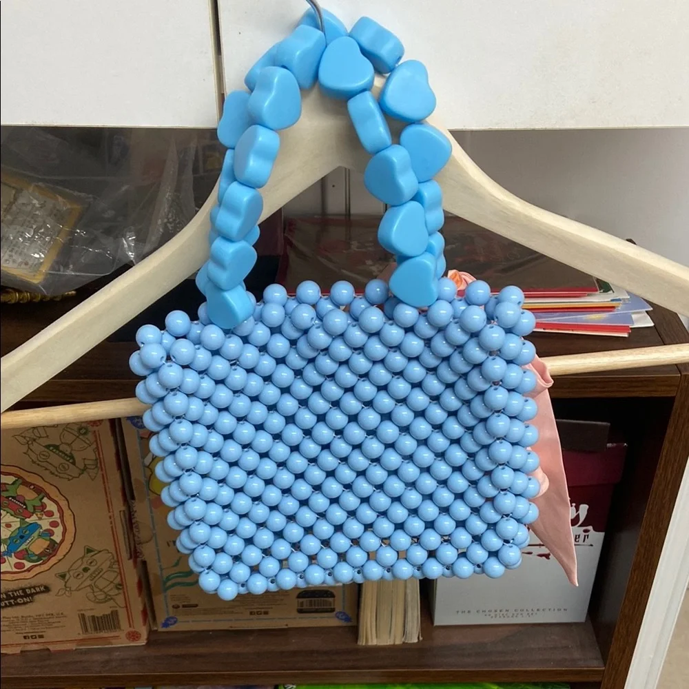 Bags | Blue Beaded Womens Bag | Poshmark